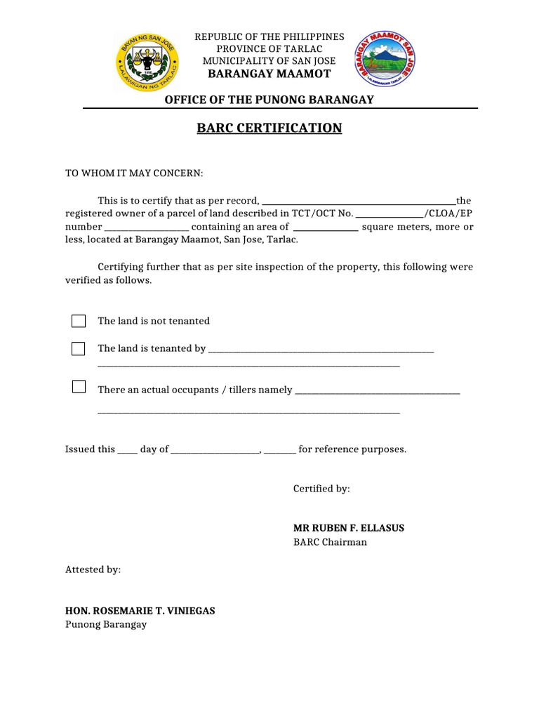 Barc Certification Pdf