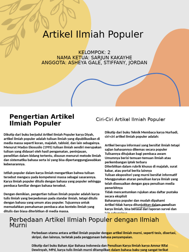 Artikel Ilmiah Populer SARJUN TUGAS | PDF