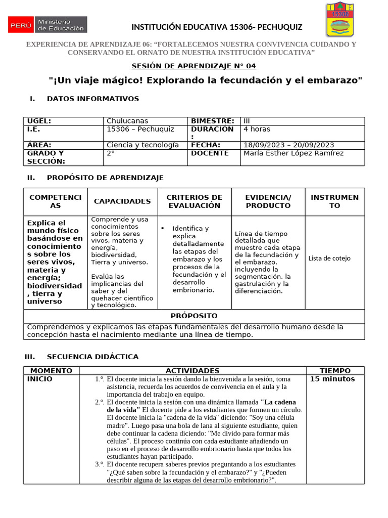 EXP 06 - Act 04 - CYT 2° | PDF | Embrión | Placenta