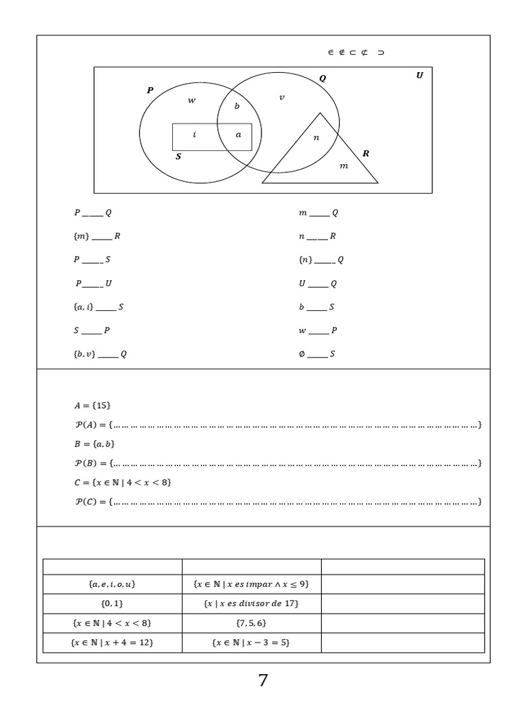 7° Mtemática 1. Conjuntos 2019 - Part3 | PDF
