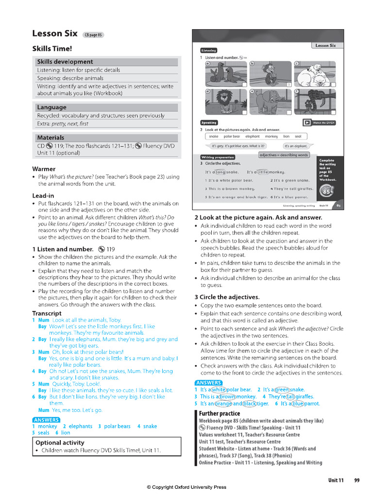 Family and Friend 1 - TB - U6 L6 | PDF