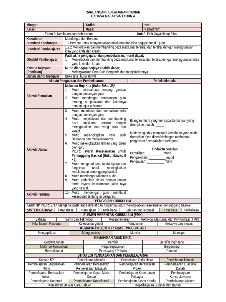 6_ Pilih Gaya Hidup Sihat | PDF