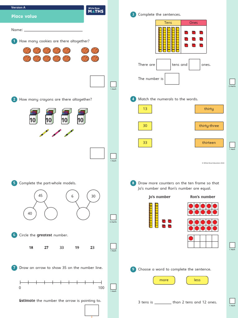 Y2 Autumn B1 EoB Assessment Version A | PDF