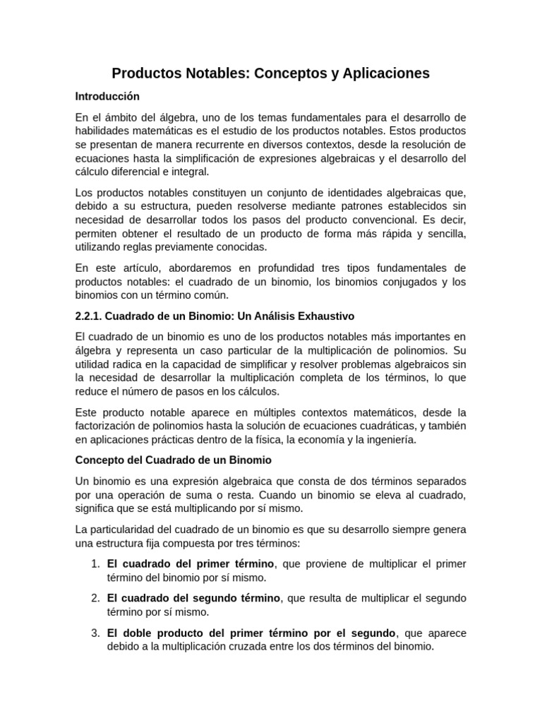 Productos Notables | PDF | Factorización | Ecuaciones