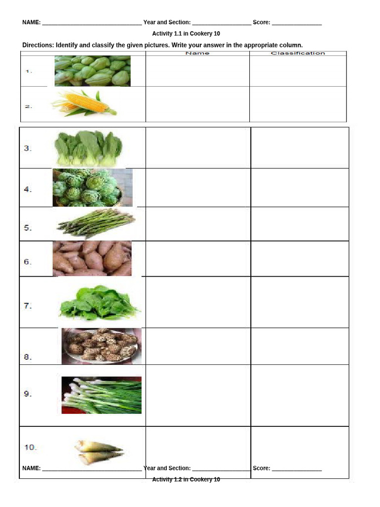 Directions: Identify and Classify The Given Pictures. Write Your Answer ...