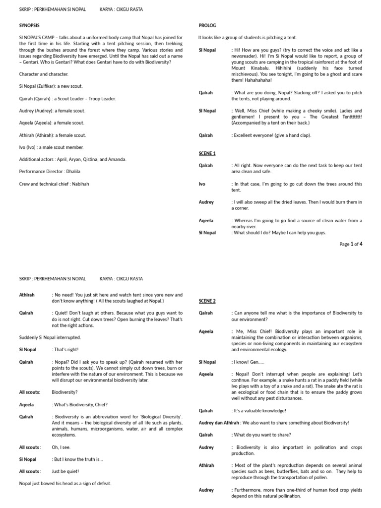 Edited 1st Script Si Nopal's Camp-English | PDF | Pollination ...