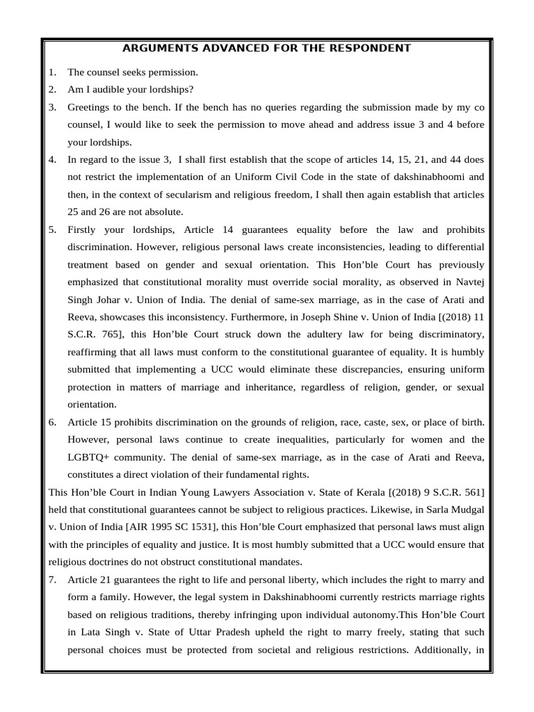 Arguments Advanced For The Pet | PDF | Discrimination | Same Sex ...