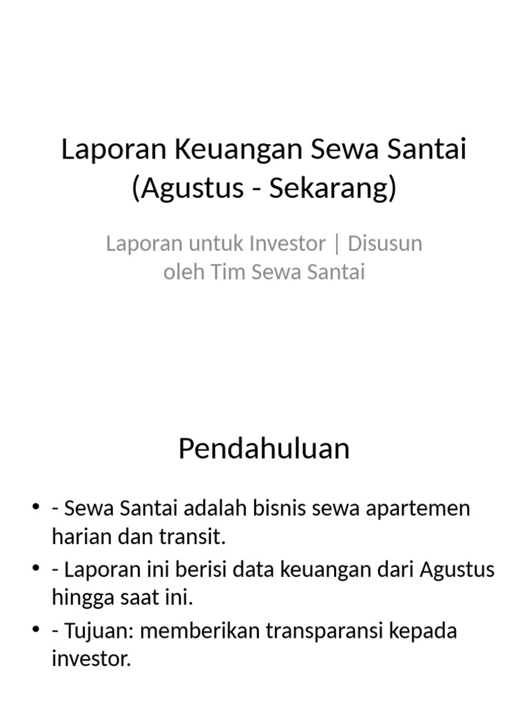 Laporan Keuangan Sewa Santai | PDF