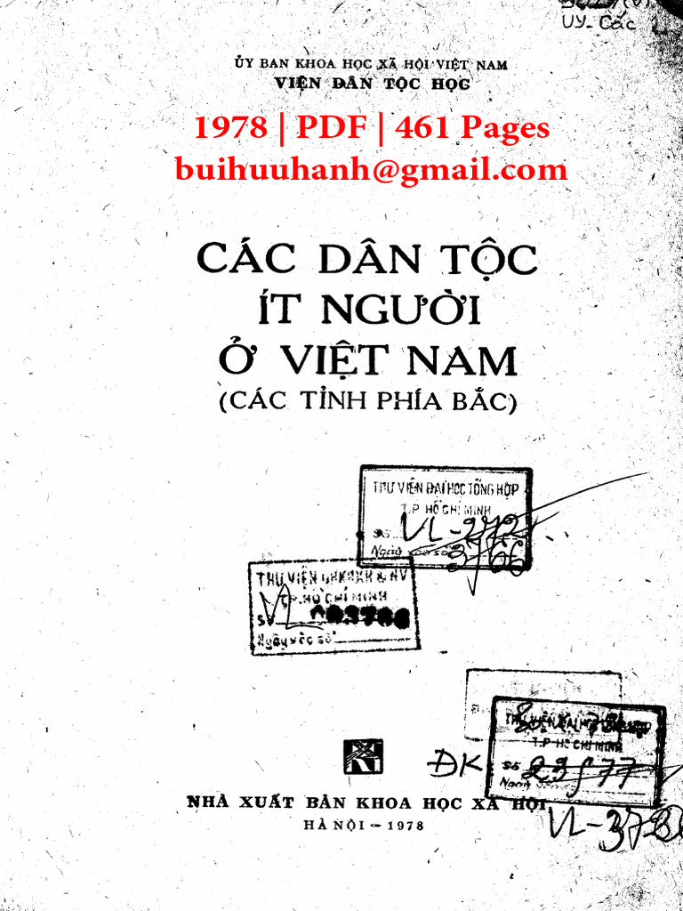 Các Dân Tộc Ít Người Ở Việt Nam-Các Tỉnh Phía Bắc (NXB Khoa Học Xã Hội 1978) - Nhiều Tác Giả ...