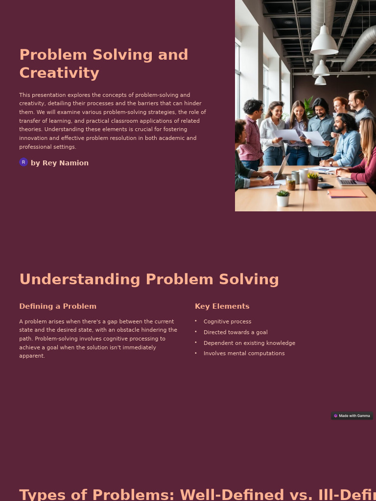 Problem Solving and Creativity | PDF | Creativity | Intelligence