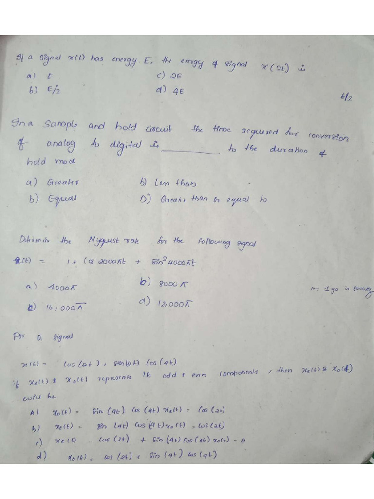 Signals & Systems Mcqs | PDF