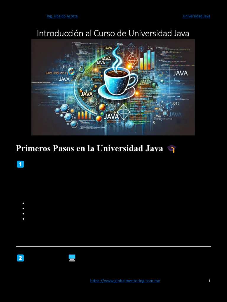01 01 00 IntroduccionJava UJ | PDF | Java (lenguaje de programación) | máquina virtual de Java
