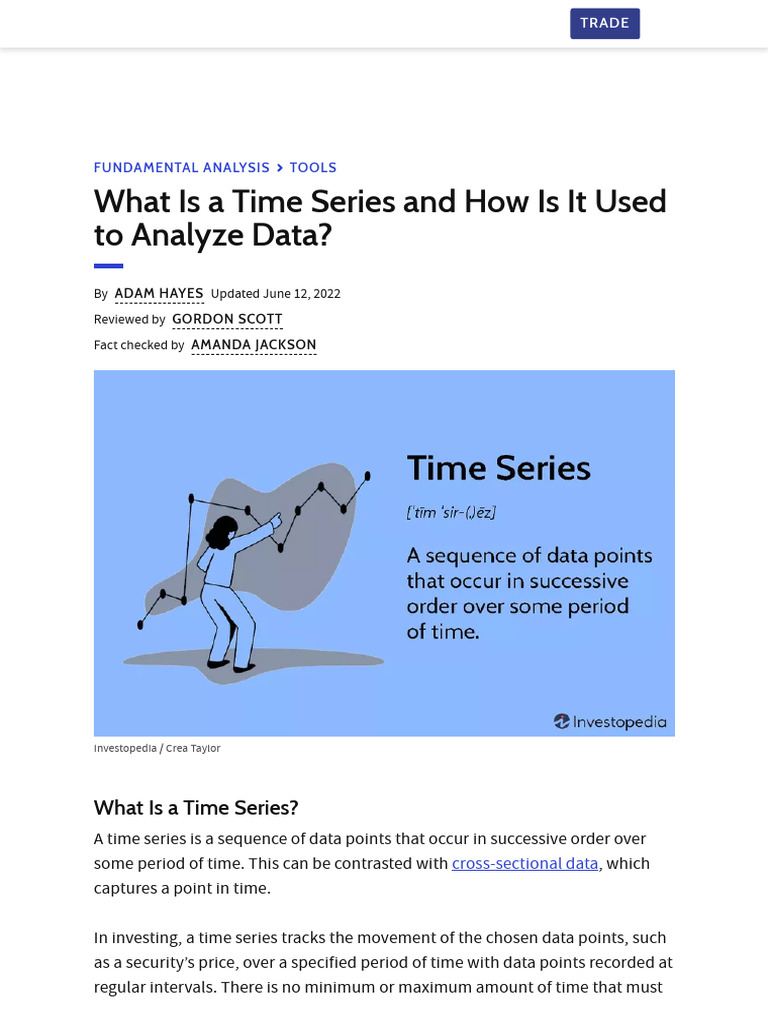 Investopedia Time Series Analysis | PDF | Time Series | Autoregressive Integrated Moving Average