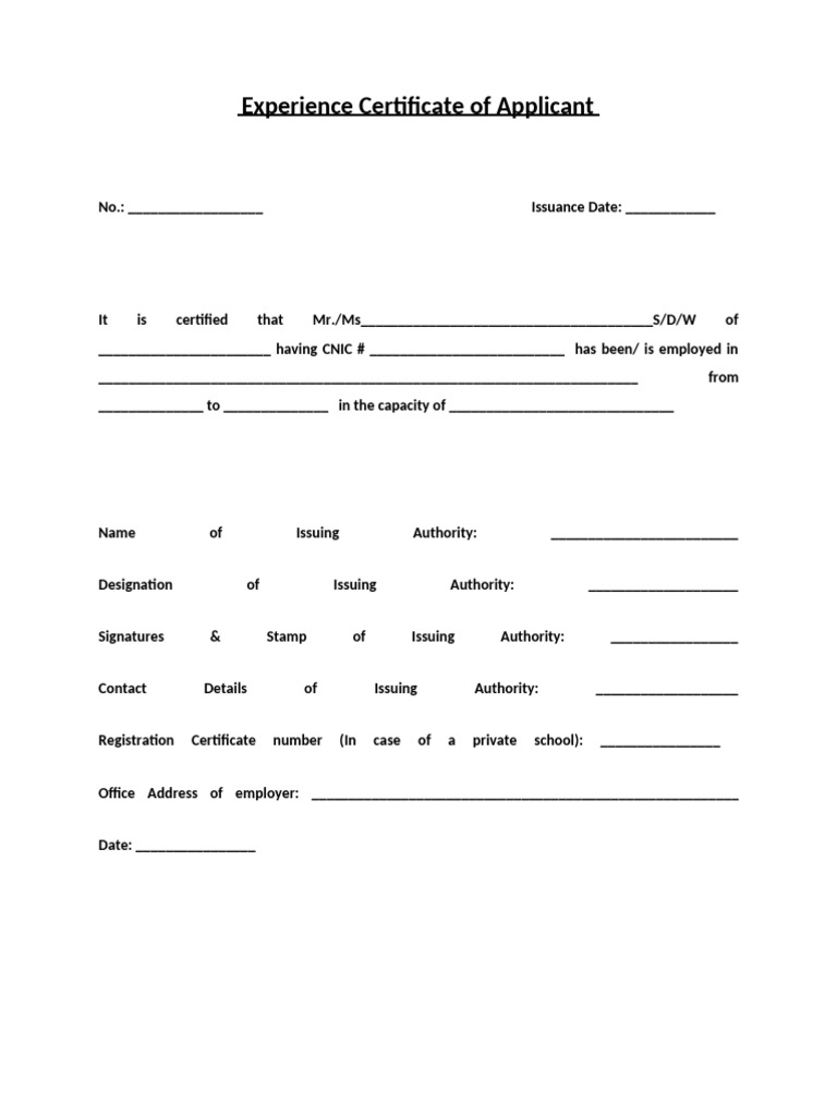 Experience Letter | PDF