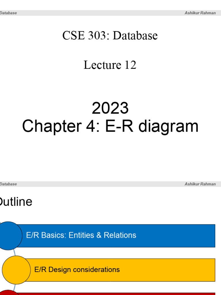 CSE_303_Lec_12_ERDiagram | PDF | Relational Model | Database Design