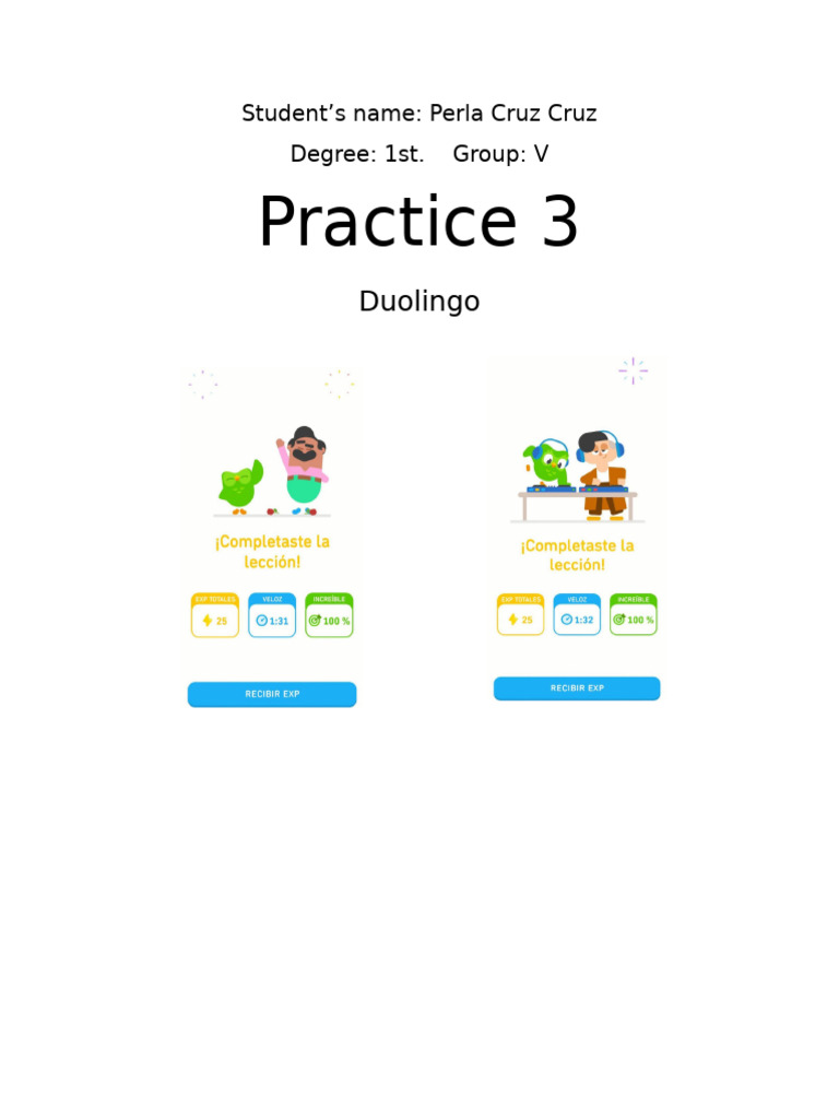 Practice 3: Duolingo | PDF