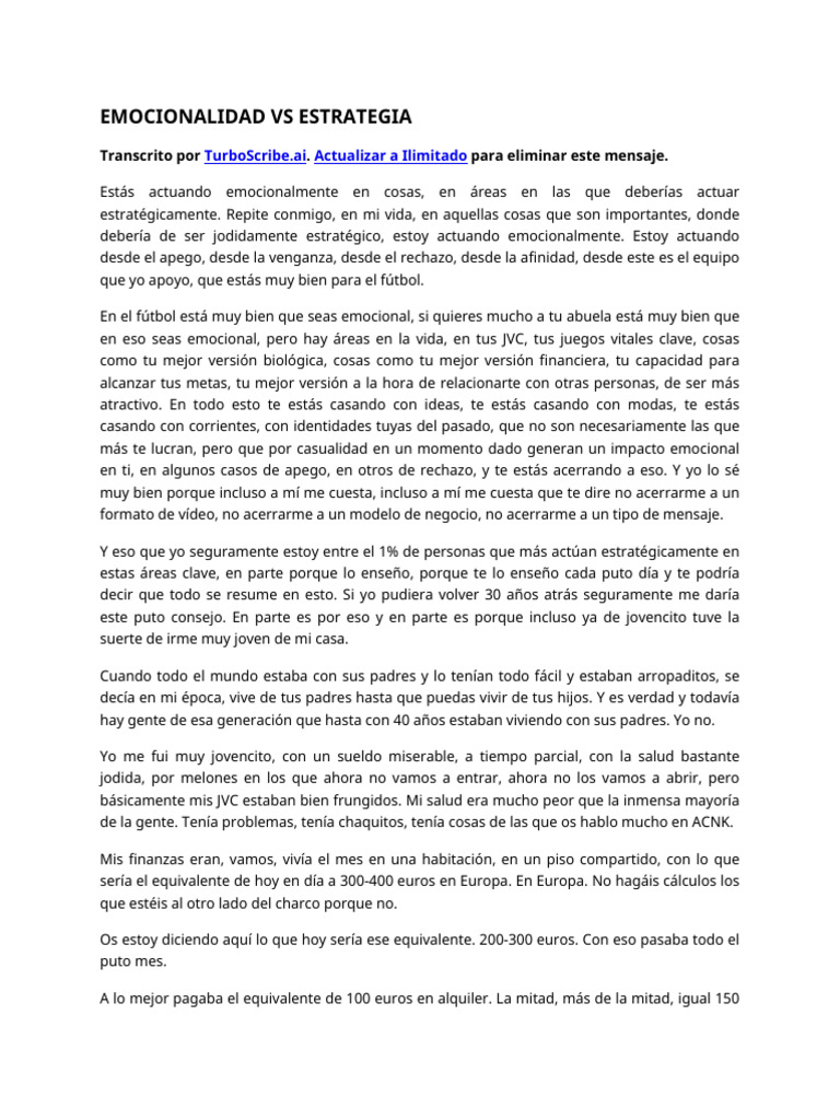 Emocionalidad VS Estrategia | PDF | Sicología