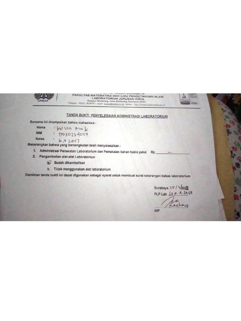 bebas lab kf dan instrumen | PDF