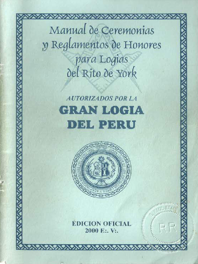 MANUAL DE CEREMONIAS y Reglamento de Honores para Logias Del Rito de ...