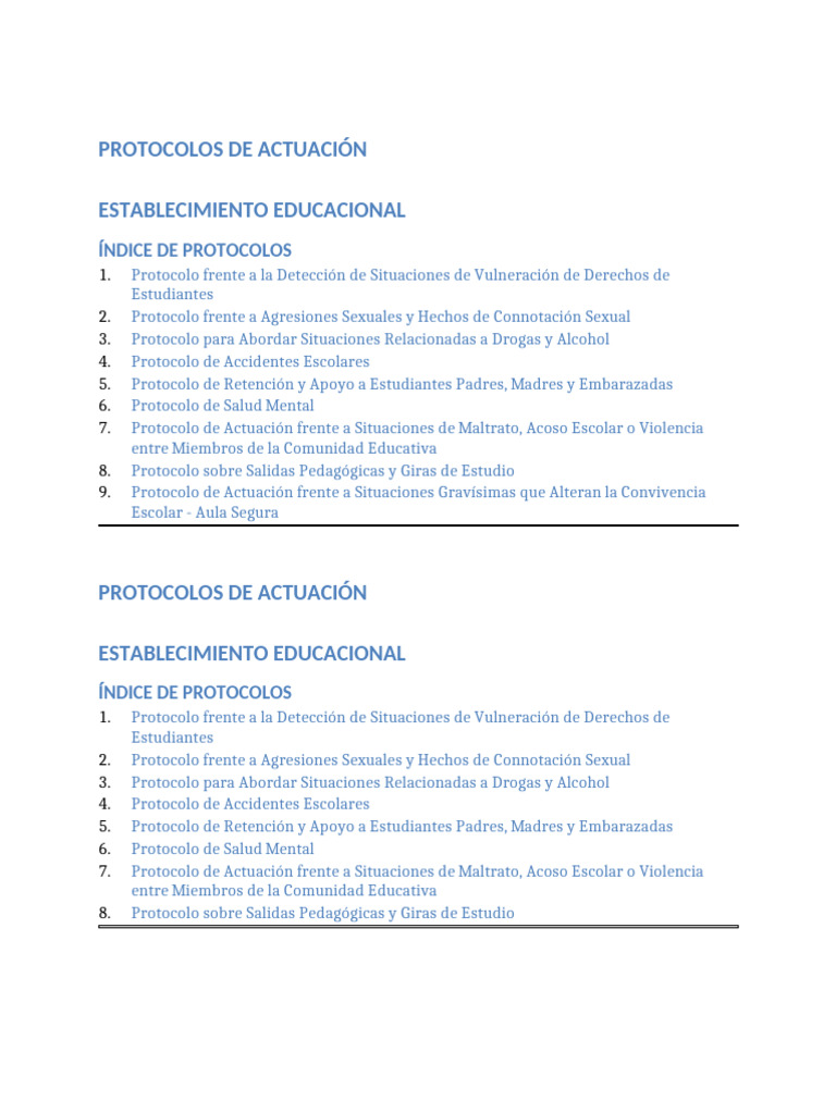 Protocolos Completos Con Aula Segura | PDF | Sexo y la ley | Abuso infantil