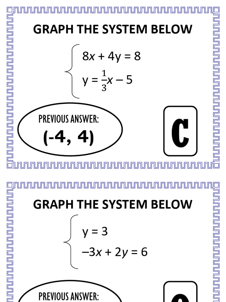 Solving Systems by Graphing Stations | PDF