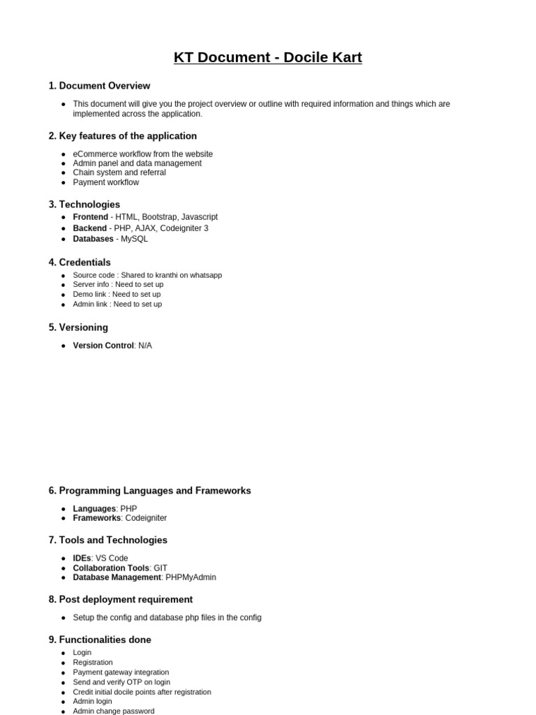 Docile Kart KT Document | PDF