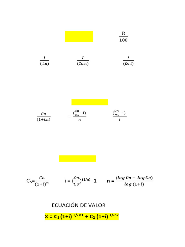 Formulas Mate Financiera | PDF