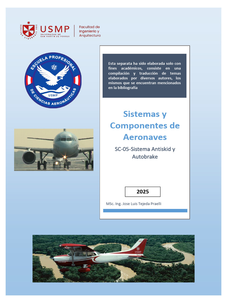 Separata 2025-SCA-05-Sistema Antiskid y Autobrake | PDF | Quitarse | Avión