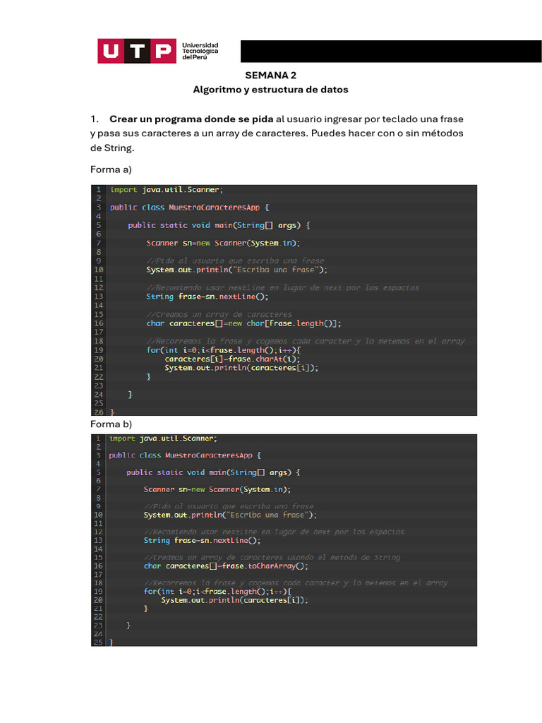 SEMANA 2-Algoritmo y Estructura Datos | PDF | Programación de ...