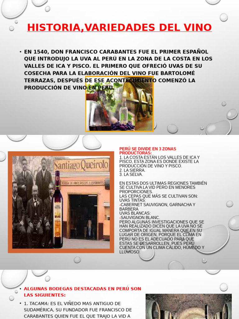 Historia y Variedades del Vino en Perú | PDF | Vino | Vitis