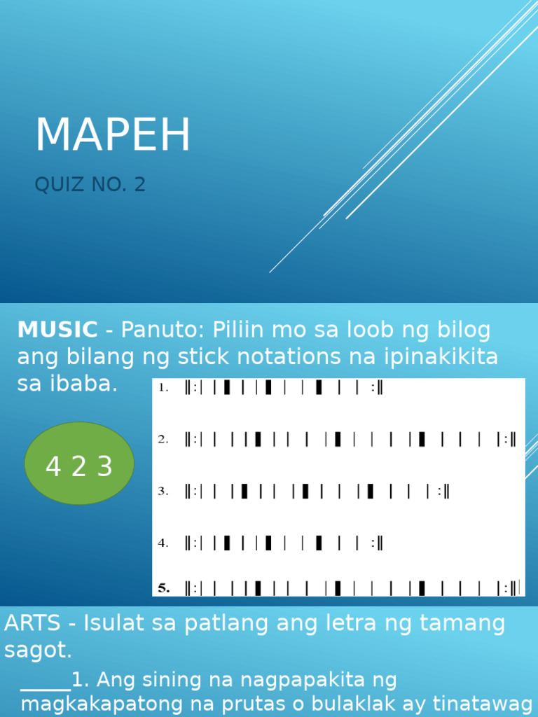 Mapeh Quiz No.2 Week34 Q1 | PDF