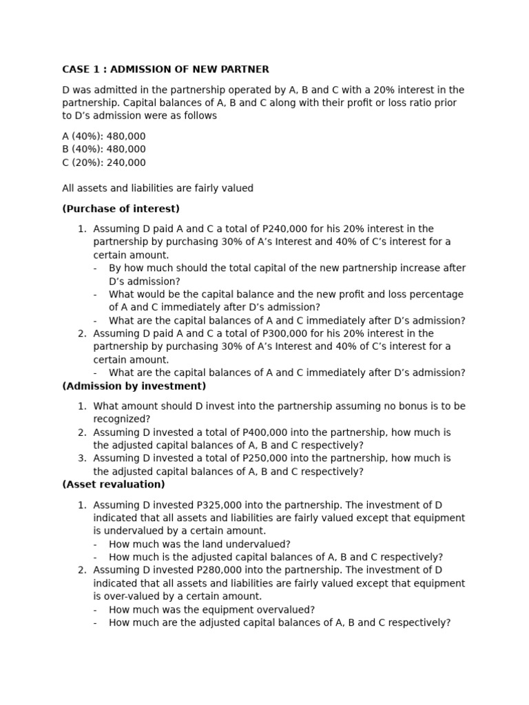 Admission of A New Partner | PDF