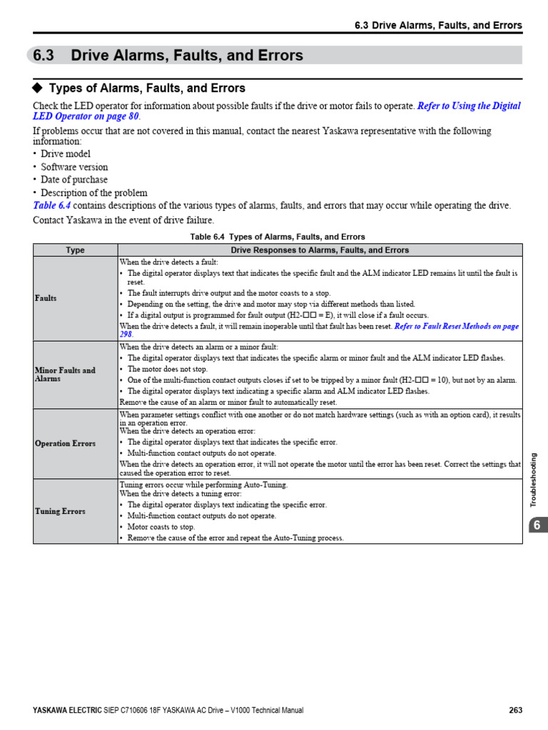 V1000 Alarms Faults and Errors | PDF | Electrical Wiring | Random Access Memory