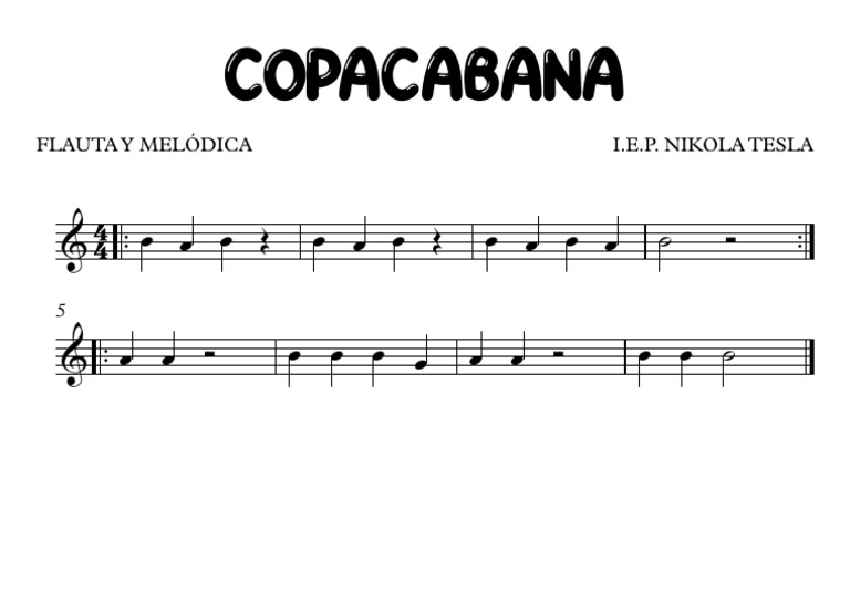 COPACABANA - Partitura Completa | PDF