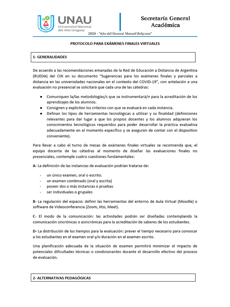 Protocolo Examenes Virtuales | PDF | Videotelefonía | Moodle