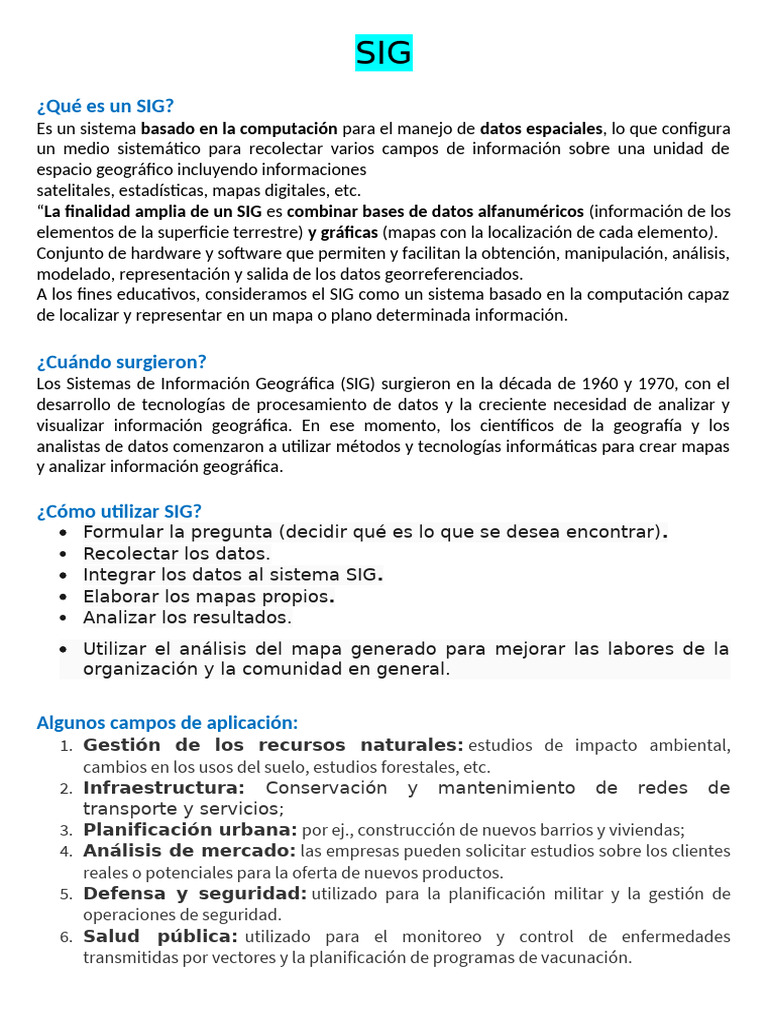 Introducción a los Sistemas de Información Geográfica | PDF | Sistema ...