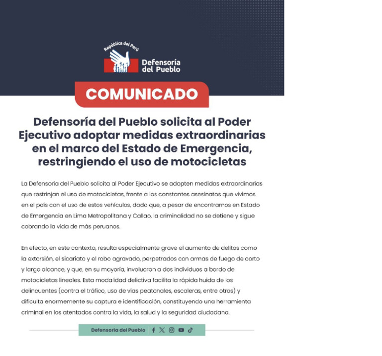 Comunicado 1 | PDF