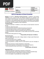 DG Operation and Maintenance SOP | PDF | Motor Oil | Diesel Engine