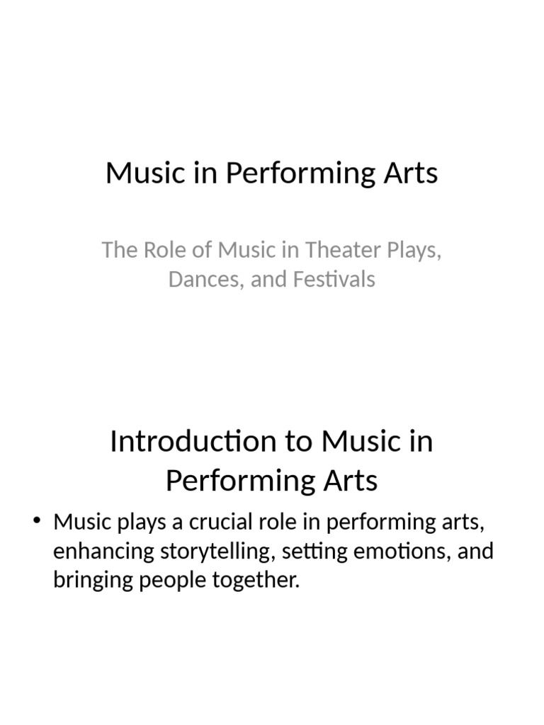 Music Performing Arts Presentation | PDF