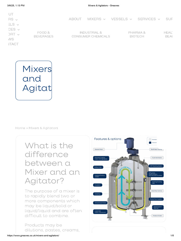 Greaves Mixers and Agitators Overview | PDF | Industrial Processes | Mechanical Engineering
