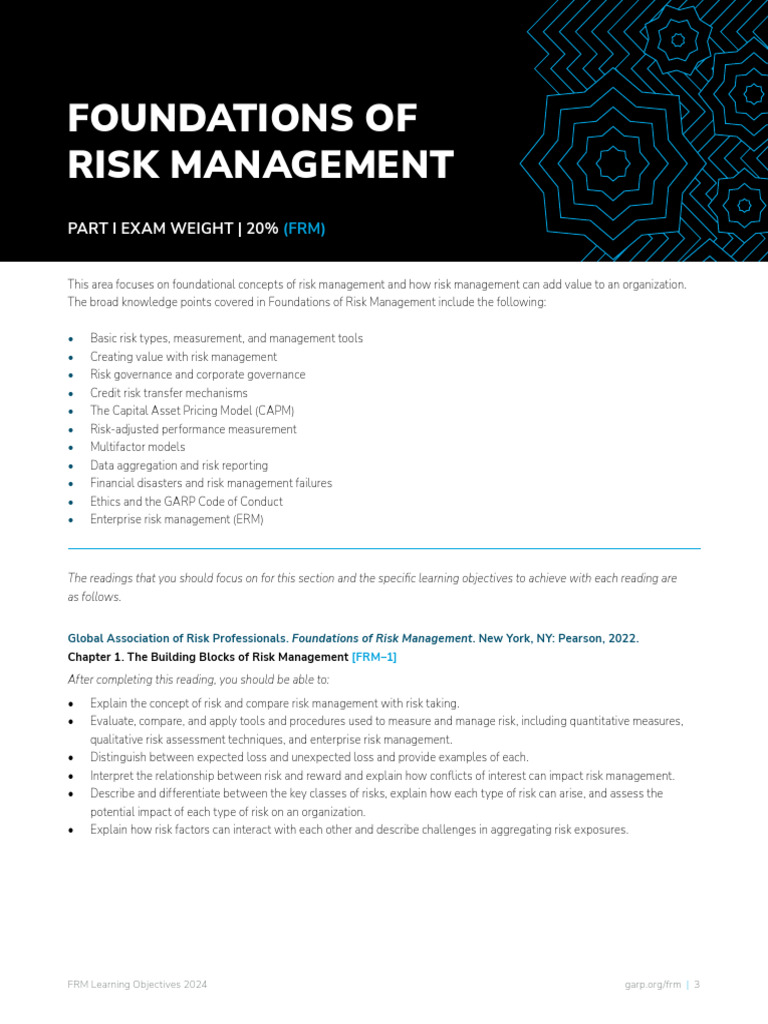 Foundations of Risk Management Overview | PDF | Risk | Risk Management