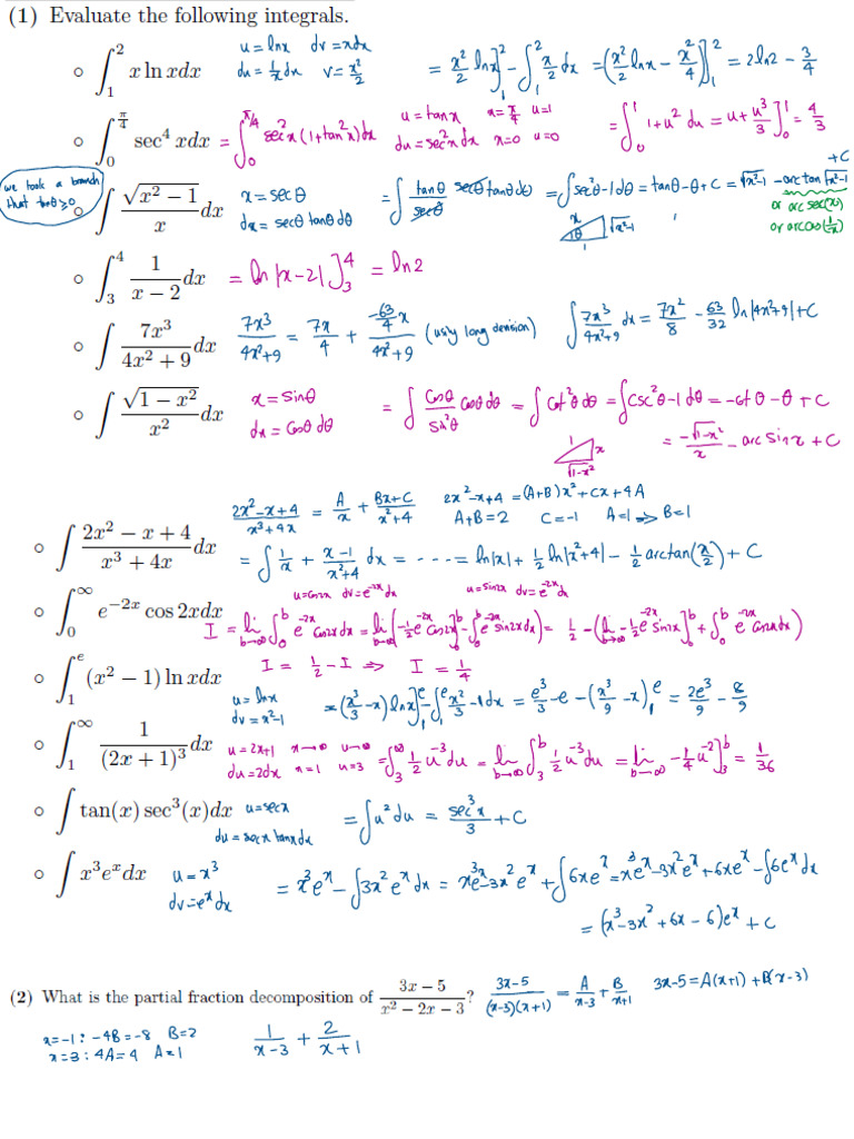 1 Integrating+Techniques-1 | PDF