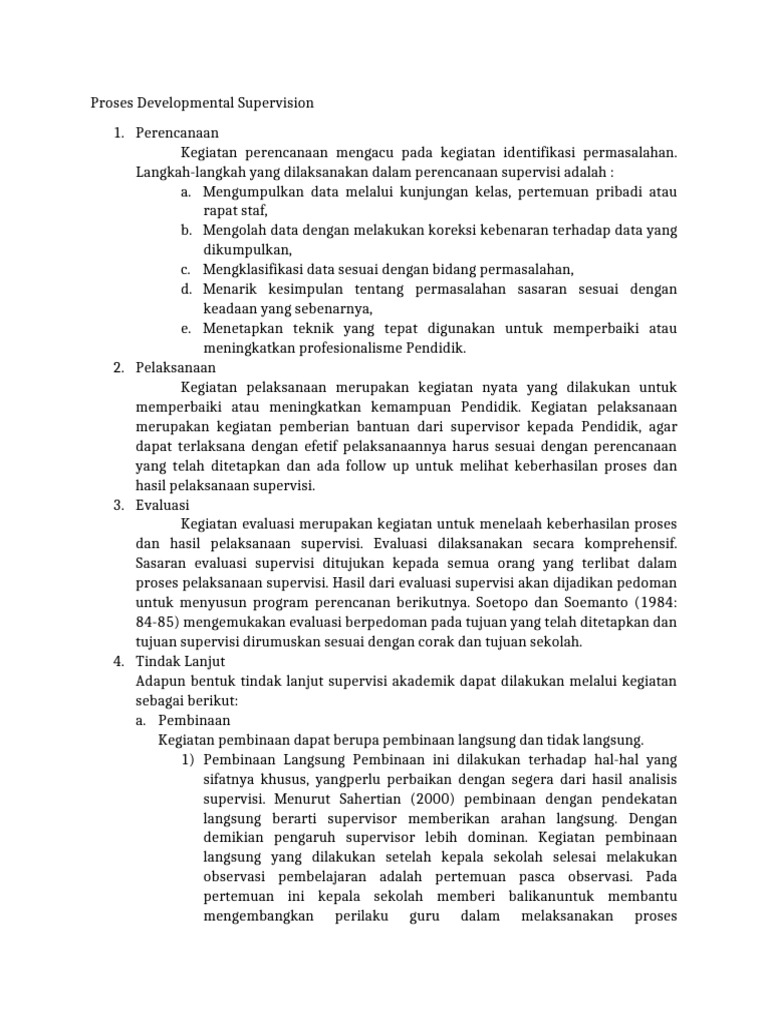 Proses Developmental Supervision | PDF