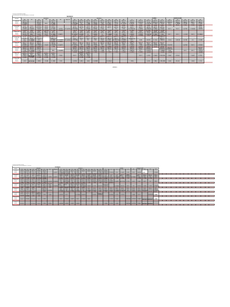 College of Business Studies Second Semester Schedule | PDF