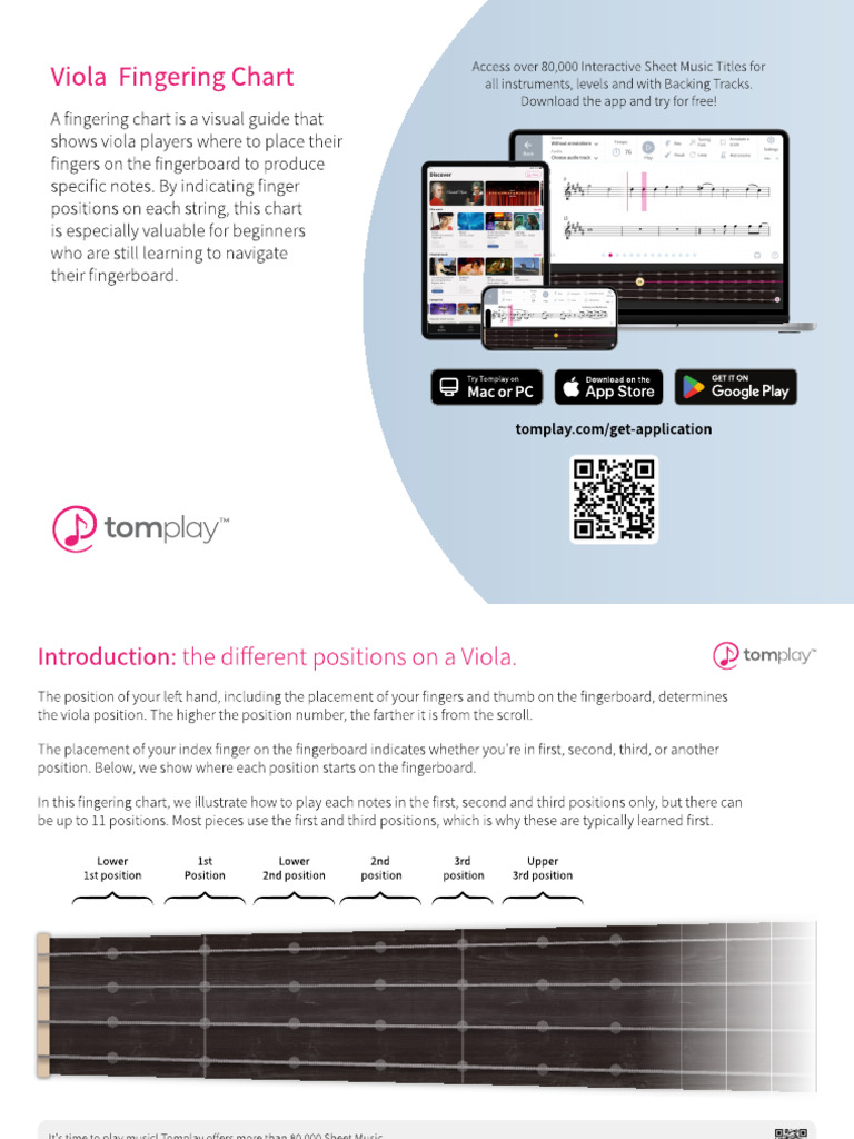 Free Viola Fingering Chart To Download and Print - by Tomplay | PDF ...