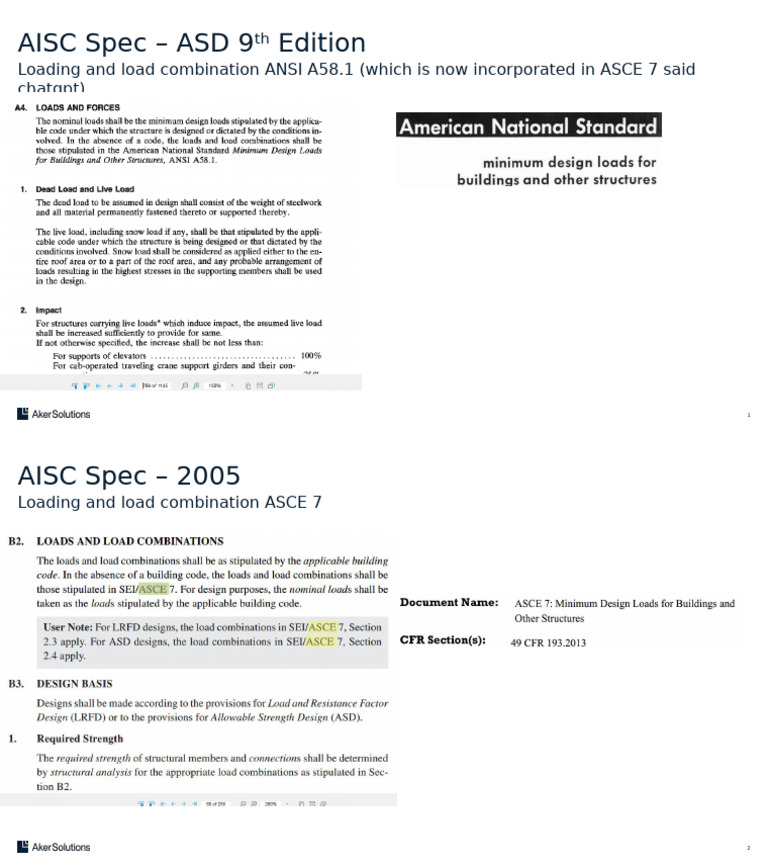 AISC Spec - Reference For Loading | PDF