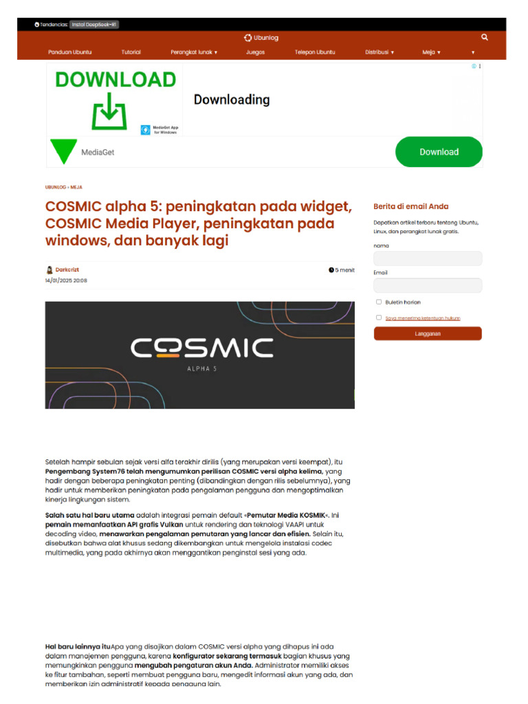 Screencapture Id Ubunlog Kosmik Alfa 3 Hadir Dengan Peningkatan Dalam ...