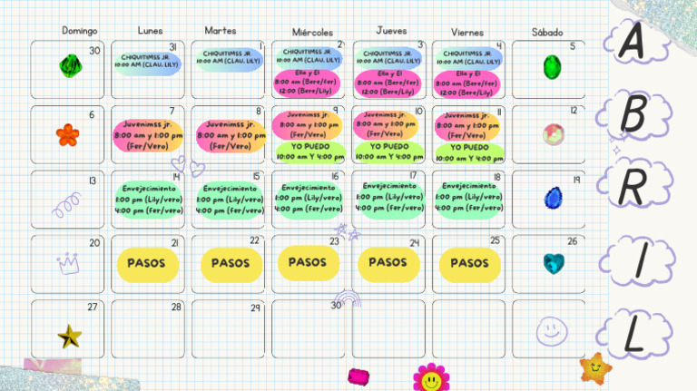 Calendario Mensual 2025 CuadrÃ - Cula Papel Y2K Llamativo Alegre | PDF