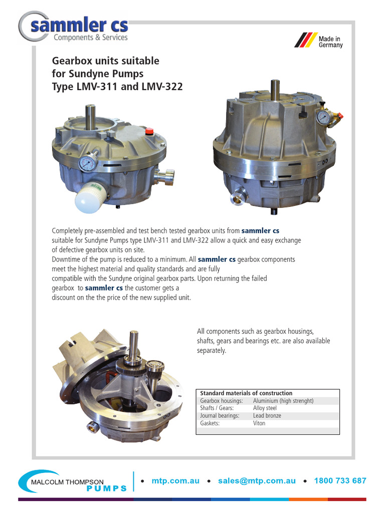Gearbox Units LMV 322 Datasheet | PDF