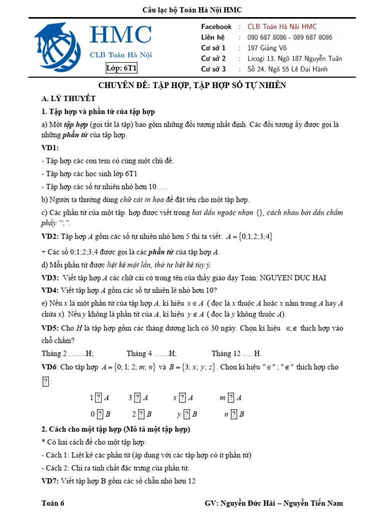 6T1 - B1 - Tap Hop. Tap Hop So Tu Nhien | PDF